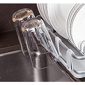 Real Home Innovations Designer Series Milan Single Tier Dish Rack, Extra Large, Satin Aluminum Gray