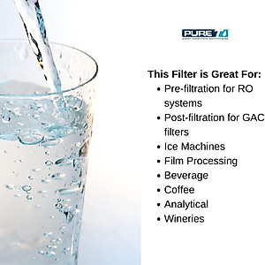 PureT BVB2000005 20x4.5" Water Sediment Filter - NSF Certified - Spun Poly Filter Removes Sediment and Other Organic Debris (5 u Micron Rated)