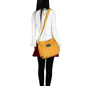 Iswee Women’s Canvas Shoulder Bag Small Hobo Purse and Handbag Crossbody Bag Messenger Bags (Black)