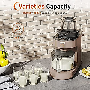 JOYOUNG Blender Fully Automatic, Soy Milk Maker, Glass Blender Cold and Hot with 8 Presets, Self-cleaning Blenders for Kitchen, Soup Maker, Almond Milk, Oat Milk, Shakes and Smoothies, Soy Milk. (Brown)