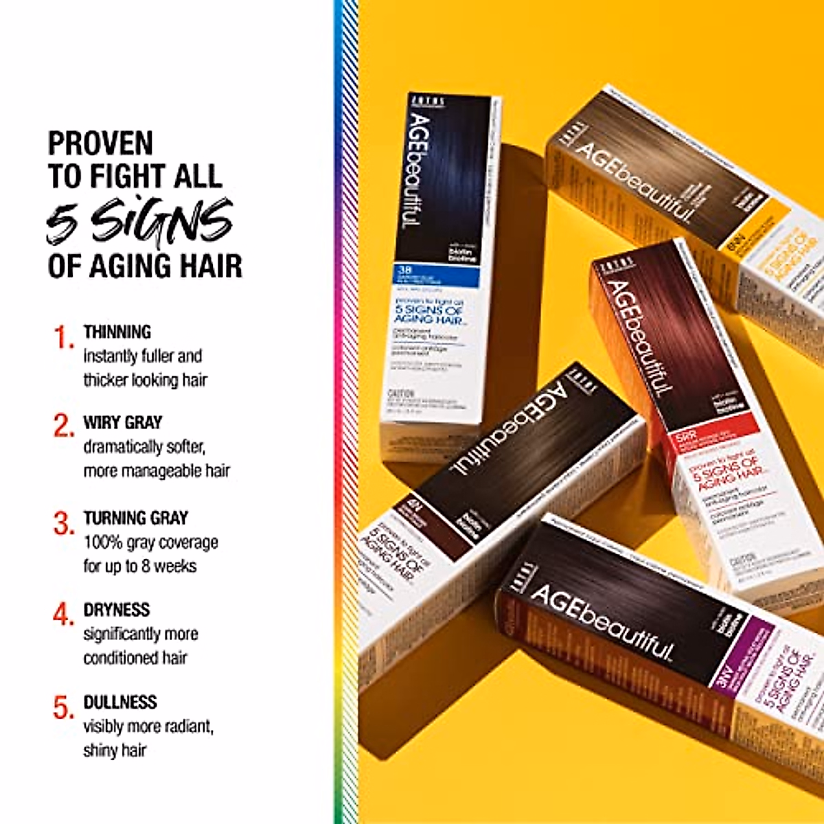 AGE beautiful Permanent Hair Color Dye Liqui Creme | 100% Gray Coverage | Anti-Aging Haircolor | Biotin for Thicker, Fuller Hair | Professional Salon Coloring | 7A Dark Ash Blonde