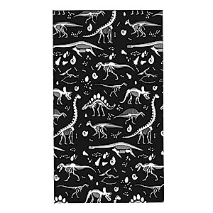 Golosila Soft Absorbent Hand Towel Dinosaur Black and White Bathroom Decorations Multipurpose Fingertip Towels for Guests, Hand, Face, Gym and Spa, Yoga All Season-27.5 x 16 inches