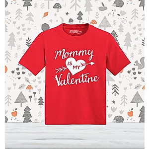 Mommy is My Valentine Heart Toddler Cotton T-Shirt Love Tee Shirts 2T Red