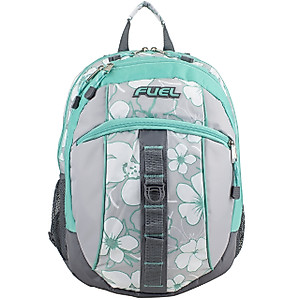 FUEL Sport Active Multi-Functional Ergonomic Backpack with Separate Tech Compartment (Soft Silver/Turquoise)