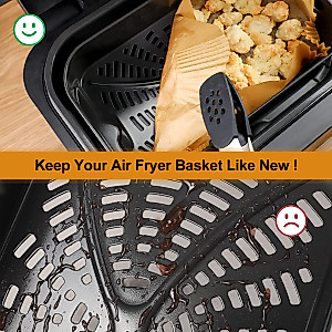 Aieve Air Fryer Liners Disposable, 100Pcs Non-Stick Parchment Paper Sheets Accessories for Ninja Air Fryer XL