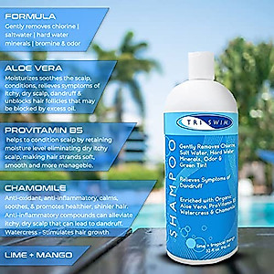 TRISWIM Swim Shampoo -32 Fl Oz, Removes Chlorine Buildup- Swimmers Shampoo For Undoing The Damage Caused By Chlorine On The Scalp