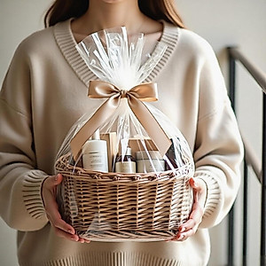 Morepack Cellophane Bags,16x24 Inch 20 PCS Cellophane/Cello Wrap for Gift Baskets, Clear Basket Bags