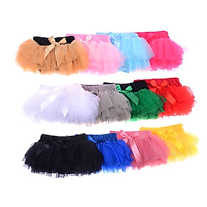 Baby Girls'Tutu Skirt with Shorts Newborn Toddler Tulle Skorts 0-24 Months Rose Red