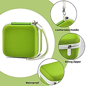 Case Compatible with Makeid HD(300dpi) Label Maker Machine with Tape, Hard Travel Thermal Label Printer Carrying Storage Bag Holder with Accessories Mesh Pocket (Box Only) - Green