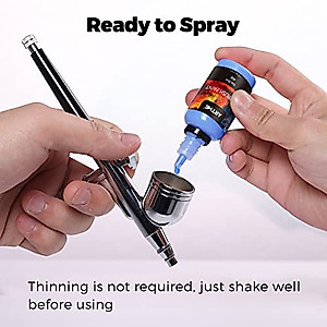 ARTME Airbrush Paint, 24 Colors Airbrush Paint Set Include Metallic and Neon Colors, Opaque & Water Based Acrylic Airbrush Paint, Leather & Shoe Airbrush Paint Kit for Artists, Beginners, and Students