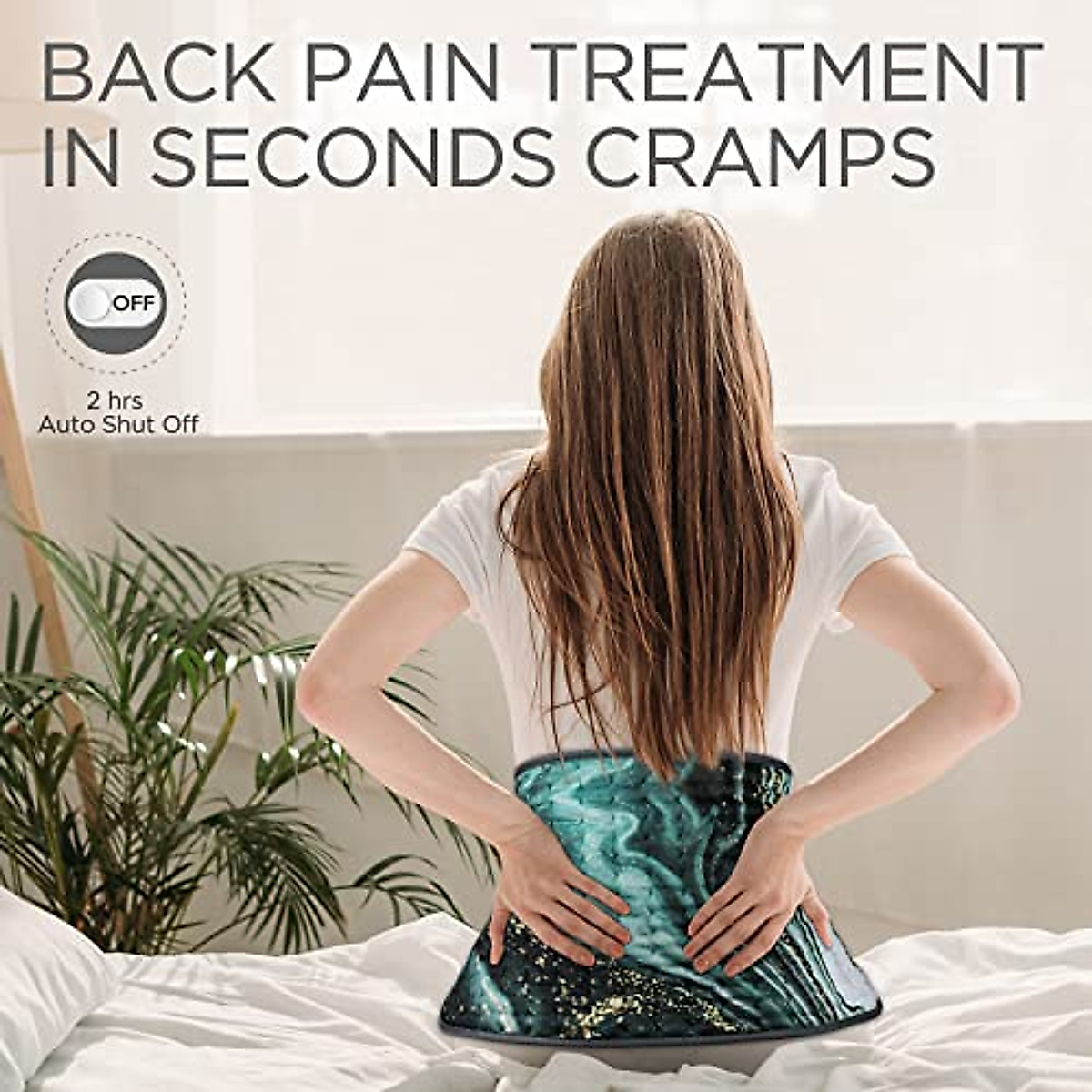 Fabludo [2023 Upgrade] XL Heating Pad for Back/Shoulder/Neck/Knee/Leg Pain, Cramps and Arthritis Relief, 6 Fast Heating Settings, Auto-Off, Machine Washable, Moist Dry Heat Options, 12"x24"