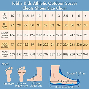 Tobfis Kids Outdoor Firm Ground Soccer Cleats for Training and Competition, Blue PU, 13 M US