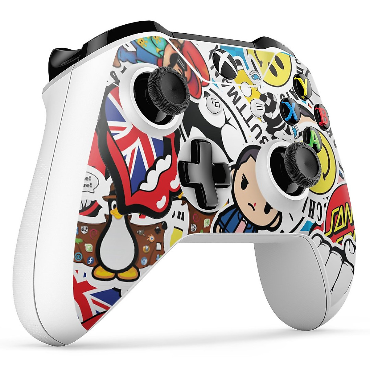 GNG Stickerbomb Skin Decal Sticker Compatible with Xbox One S Console + 2 Controller Skins