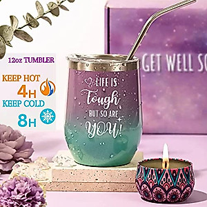 Get Well Soon Gifts for Women, 13pcs Lavender Filled & Scented Get Well Soon Gift Basket, Get Well Gifts for Women after Surgery Thinking of You & Wishing You a Speedy Recovery Care Package for Women