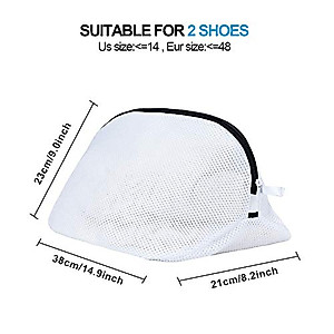 Lystin 2-Pack Shoes Wash Bags, Premium Laundry Bag for Shoes/Sneakers for Washing Machine with Durable Zipper, High Protection Washing Bag for Storage & Travel