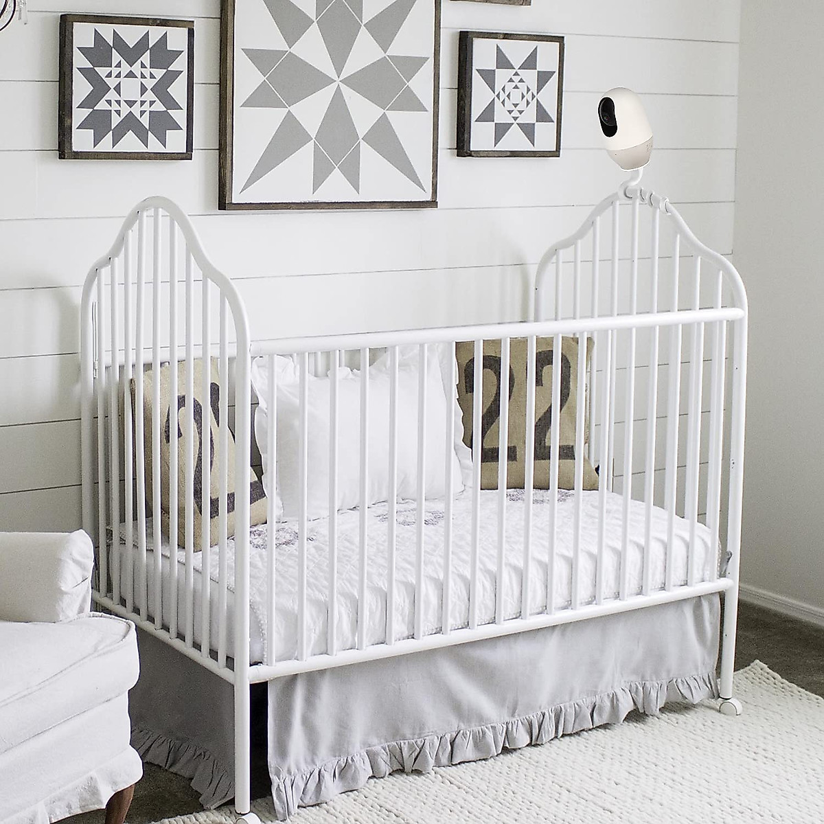 iTODOS Baby Monitor Mount for Nanit Pro Smart Baby Monitor & Flex Stand,Nooie Baby Monitor,Nooie Pet Camera Indoor, Versatile Twist Mount Without Tools or Wall Damage -White