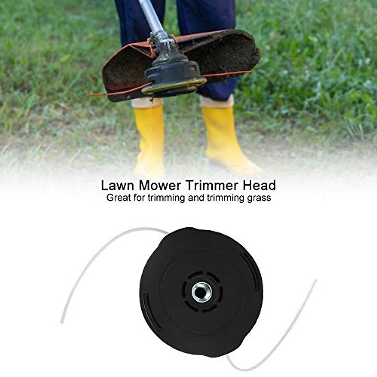 Trimmer Head Replacement Fit for Husqvarna Lawn Mower Accessories Brush Cutter Garden Trimming Tools Plastic Material, Black