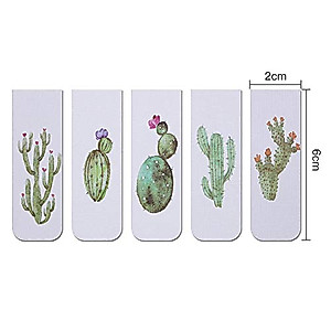 10 Pieces Magnetic Bookmarks Magnet Page Markers Assorted Book Markers Set for Students Reading (Cactus Syle, 2.3 x 0.8 Inch)
