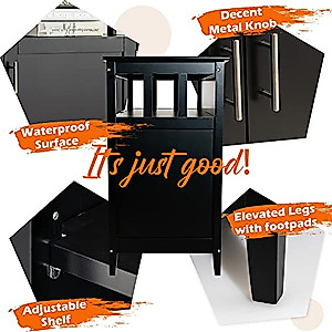 LOKO Buffet Cabinet with Storage, Freestanding Kitchen Cabinet with Adjustable Shelf, Storage Sideboard Console Table, 45 x 20 x 36 inches (Black)