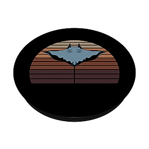 Retro Stingray Aquarist Ocean Animal Lover Manta Ray PopSockets Swappable PopGrip