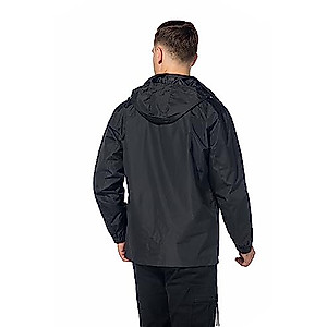 CorBuyit Men's Lightweight Waterproof Rain Jacket with Hood, Breathable Outdoor Coat for Work or Hiking