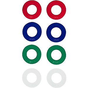 Fractional Weight Plates - 2 Each of 1/4, 1/2, 3/4, 1 lb. Total Set of 8 by Trademark Innovations (Grey, Blue, Green, & Red)