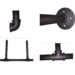 (77"Tall,14"Deep,3pcs) Industrial Retro Wall Mount Iron Pipe Shelf,DIY Open Bookshelf,Hung Bracket,Home Improvement Kitchen Shelves,Tool Utility Shelves, Office Shelves, pipe shelving