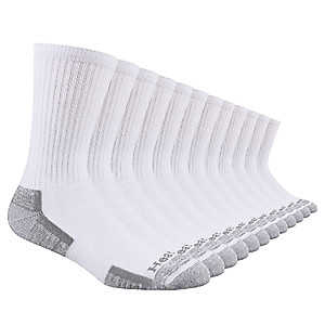 Heatuff Mens Crew Socks Moisture Wicking Max Cushion Athletic Work Socks for men (6 Pairs)