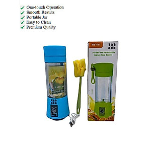 MODAIO Portable Mini Juicer Blender for Milk Shakes, Fruit Juice and Smoothies, Six 3D Blades Ice Crushing Rechargeable with USB, 13oz (Blue)