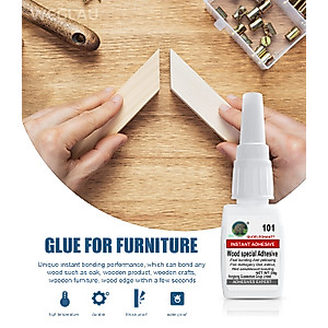 Weglau Wood Glue, Wood Adhesive,Instantly Strong Adhesive,Suitable for Wood, Oak, Wooden Craft, Wooden Product, Wood Edge,Paper, etc. - 20g