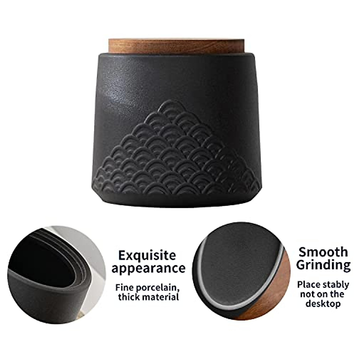 Black Small urn Ashes Keepsake - Decorative Ceramic Small urn ​for Human Ashes， Adult Memorial Tiny urn Funeral Cremation Urn-Qnty 1…