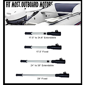 Pactrade Marine Boat Tiller Handle Extension Ergonomic Grip Anodized Aluminum Tubing Suitable for Outboard and Hand-Operated Universal Trolling Motor (Extendable 17.5" - 24.6")