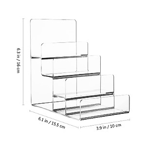DOITOOL 4- Tier Acrylic Wallet Display Stand Holder, Handbag Purse Display Stand Jewelry Display Riser Purse Handbag Organizer