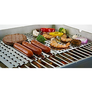 Mr. Bar-B-Q 06039Y Dual Sided Reusable BBQ Sheet | Commercial Grade Stainless Steel | Easy to Use Grilling Accessories | Perfect for Covering Messy Grids | Great for Delicate Foods | 12 x 18 Inches