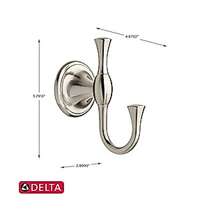 Delta Faucet Meridian Towel Hook, Robe Hook Satin Nickel Towel Holder for Bathroom, Bathroom Accessories, 136671