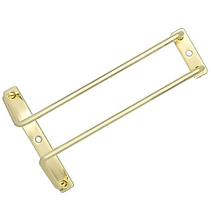 zoohot 7-Inch Gold Wine Glass Rack - Under Cabinet Stemware Wine Glass Holder for Bar Kitchen (1 Rows, 3 Pack)