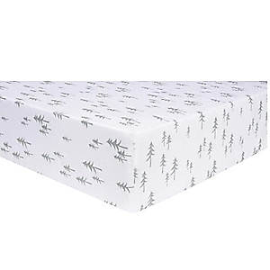 Trend Lab Pine Trees Fitted Crib Sheet for Baby Mattress, Made of 100% Cotton, Fits a Standard 28 x 52 in Crib Mattress