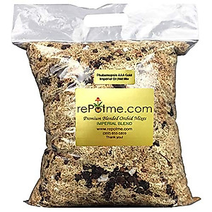 rePotme Orchid Potting Mix - Phalaenopsis AAA Gold Imperial Orchid Mix (Mini Bag) - Premier Orchid Potting Mix with Orchid Moss and Orchid Bark