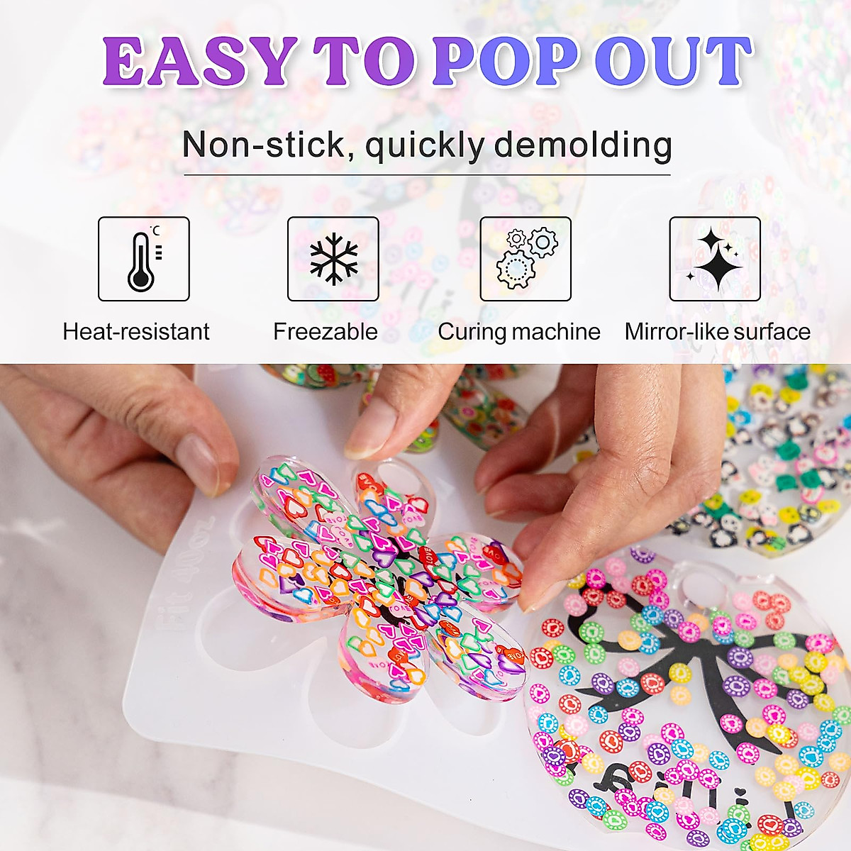 LET'S RESIN Name Plates Resin Molds, 16 Cavities 2Pcs Silicone Name Tag Resin Molds for Tumbler Cup Lid, Epoxy Resin Molds for Stanley Cups, Keychain, Resin Art