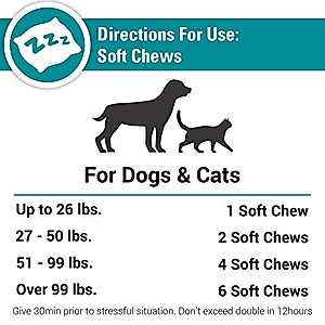 Vet Classics Stress Away Calming, Anxiety Aid for Dogs and Cats – Soft Chew Pet Health Supplement for Dogs, and Cats - Melatonin, Ginger – 65 Soft Chews