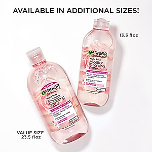 Garnier Micellar Water with Rose Water and Glycerin, Hydrating Facial Cleanser & Makeup Remover, For All Skin Types, Vegan, Cruelty Free, 13.5 Fl Oz (400mL), 2 Count