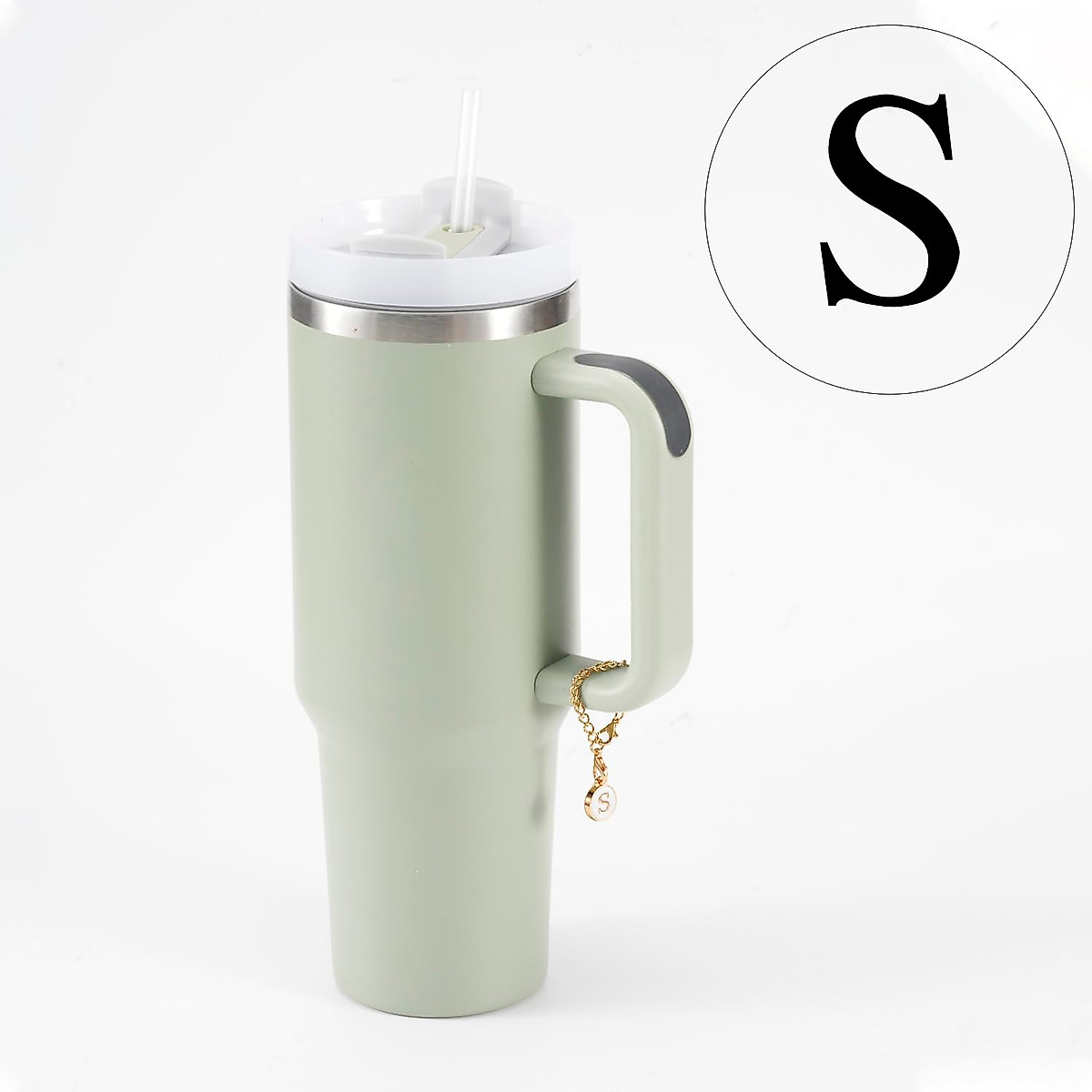 MOTAIN Letter Charm Accessories For Stanley Cup,Stainless Steel Name Id Letter Handle Charm,Upgraded Water Cup Handle Identification Letter Charm(S)