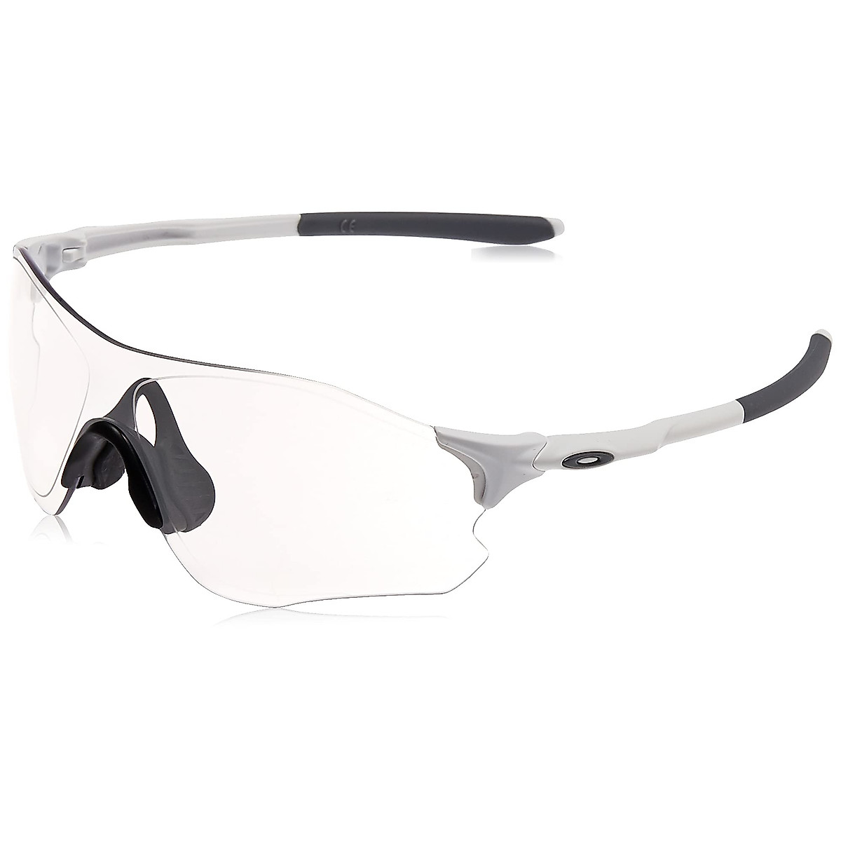 Oakley Men's OO9313 EVZero Path Low Bridge Fit Polarized Rectangular Sunglasses, Matte White/Clear Black Iridium Photochromic, 38 mm