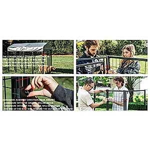 Olympia Tools 4x4x6 Dog Kennel - Outdoor Dog Kennel Small with UV Protection Waterproof Cover, Welded Wire Dog Kennels - Ideal for Dog, Pet Cage, Yard Wire Fence, Patio Crates, Black (90-542)