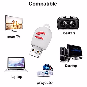 USB Flash Drives, 8GB / 16GB / 32GB / 64GB Waterproof USB 2.0 USB Memory Stick Data Storage Pendrive Thumb Drives (32GB, White Paw)