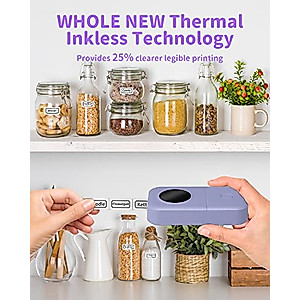 Phomemo Label Makers, D30 Portable Label Printer, Sticker Printer Ideal for School Supplies, Home&Office, Inkless Label Maker Machine with Tape, Multiple Font Styles & Templates, Purple