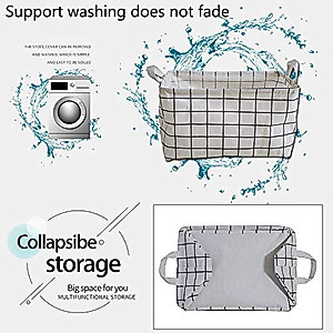 YRHOME Storage Bins 6PCS Rectangular Storage Baskets Fabric Storage Container with Handles Collapsible Basket for Toy Clothes Books Cosmetics Organization,Shelves Basket Organizer