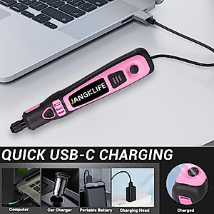 JANGKLIFE Mini Cordless Rotary Tool Kit, 3-Speed ​​Adjustable and USB Rechargeable with 41 Accessories for Sanding, Polishing, Drilling, Etching, Engraving, DIY Crafts