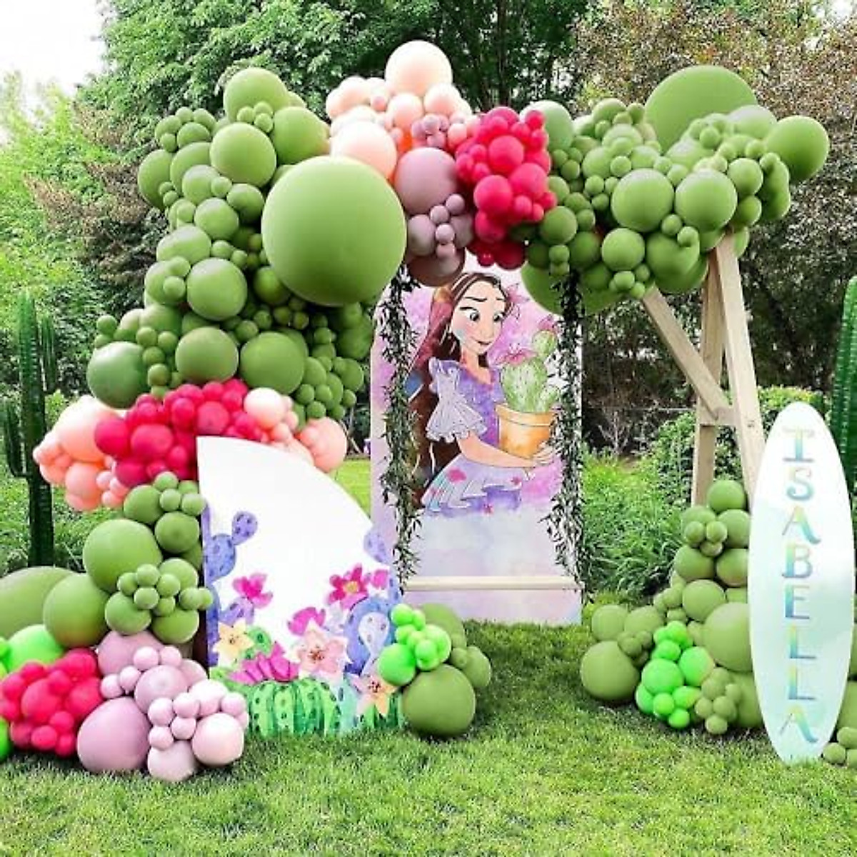 Double Stuffed Olive Green Balloon Garland Kit - Sage Green Balloons Different Sizes 18/12/5 Inch for Baby Shower Birthday Tropical Jungle Safari Theme Party Decoration