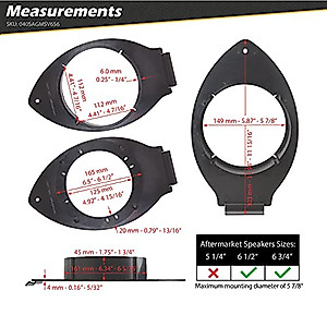 Scosche Compatible with Select 2014 to 2020 Cadillac, Chevrolet and GMC Full Size Trucks and SUVs 6.5” - 6.75” Speaker Adapters for Front Doors (1 Pair) SAGMSV656